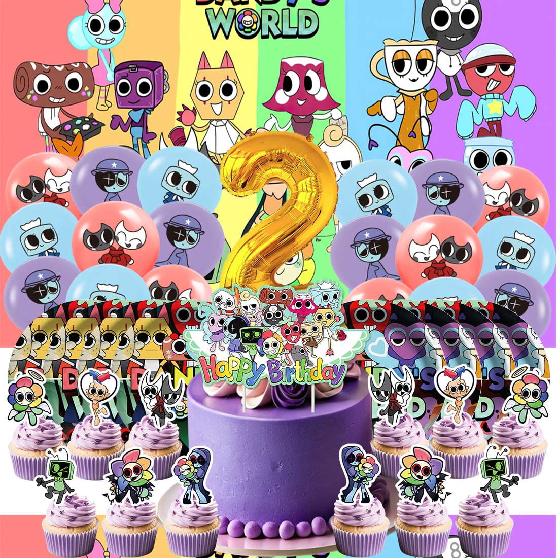 Dandy's World Balloons Party Supplies 2nd Decor Tableware Birthday Cake ...