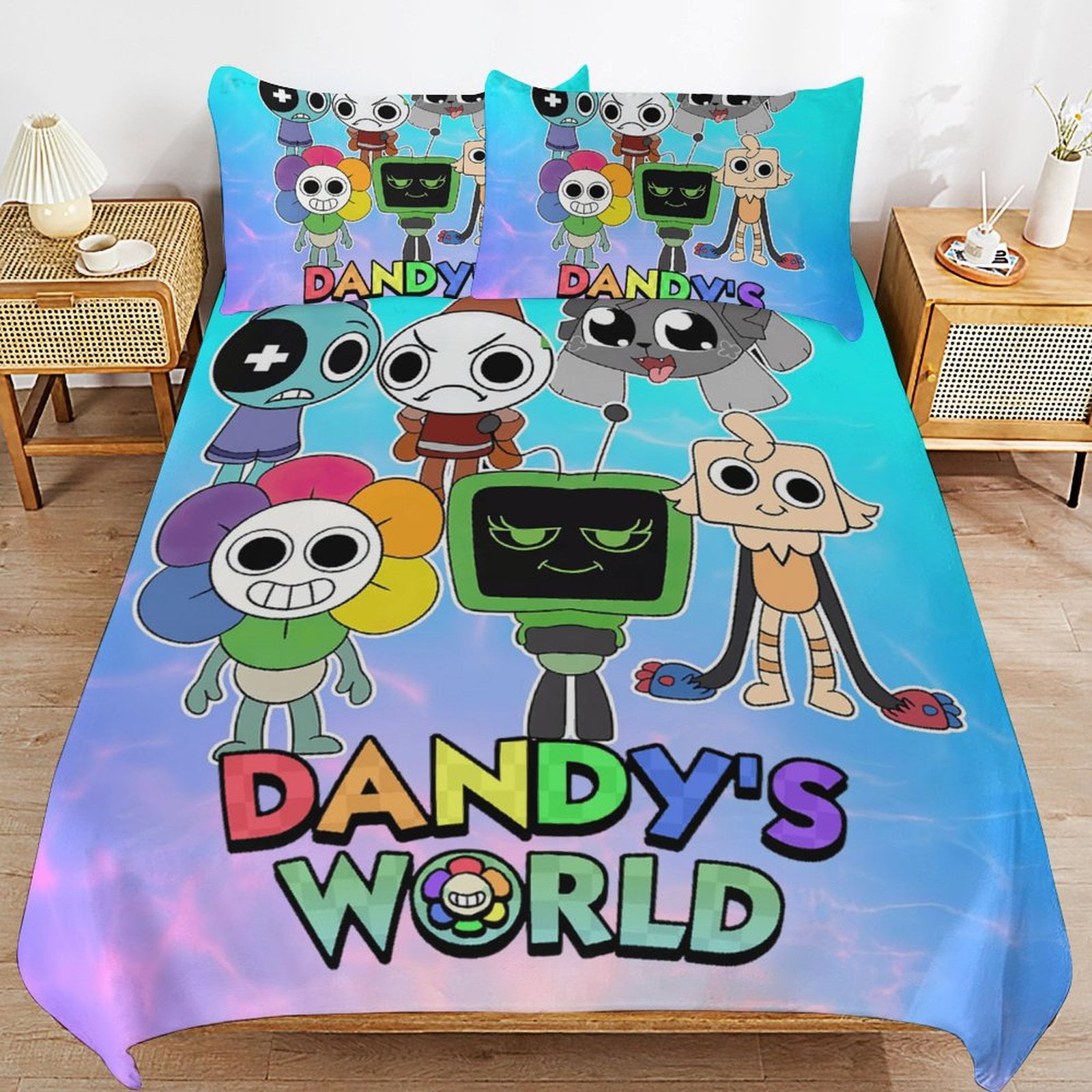 Dandy's World Bed Duvet Cover Microfiber Bedding Sets 3D Printed Lightweight 3 Piece Comforter ...