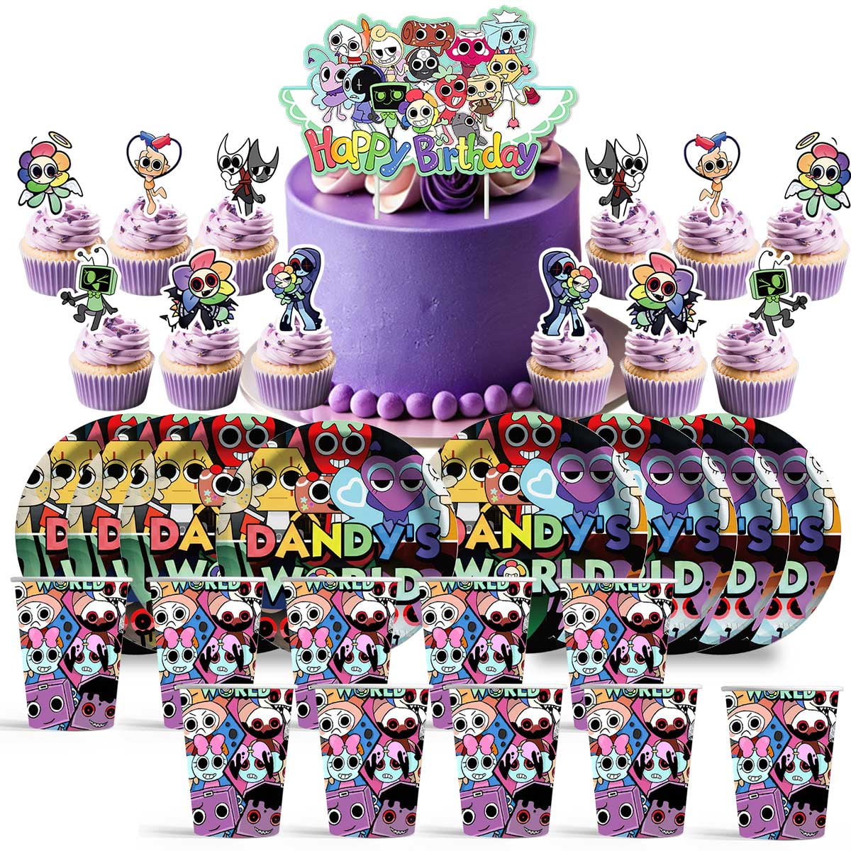 Dandy's World Birthday Cups Party Supplies Plates Decorations Cake ...