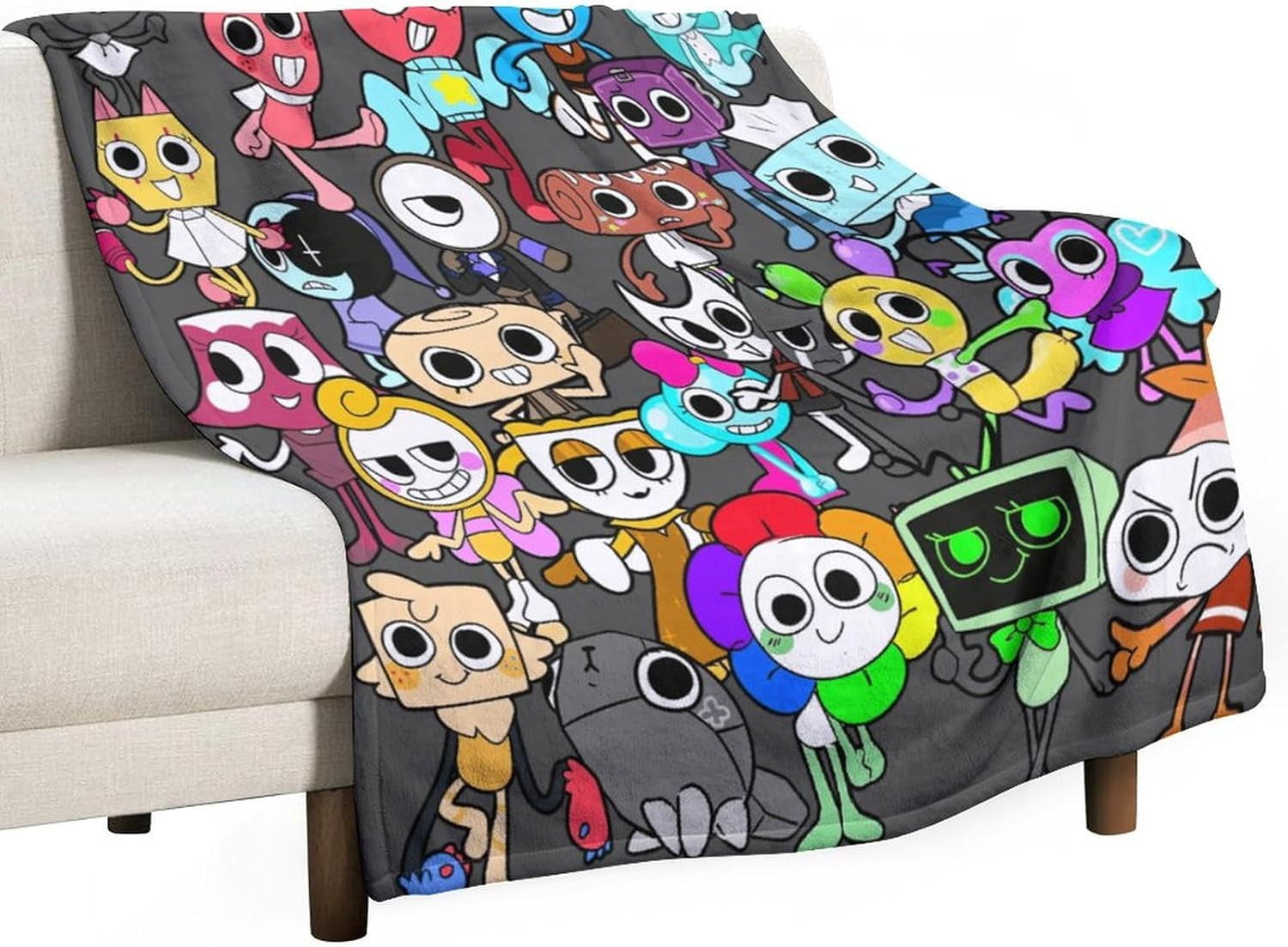 Dandy's World Cartoon Print Flannel Blanket - Ultra Soft Anti-Pilling ...