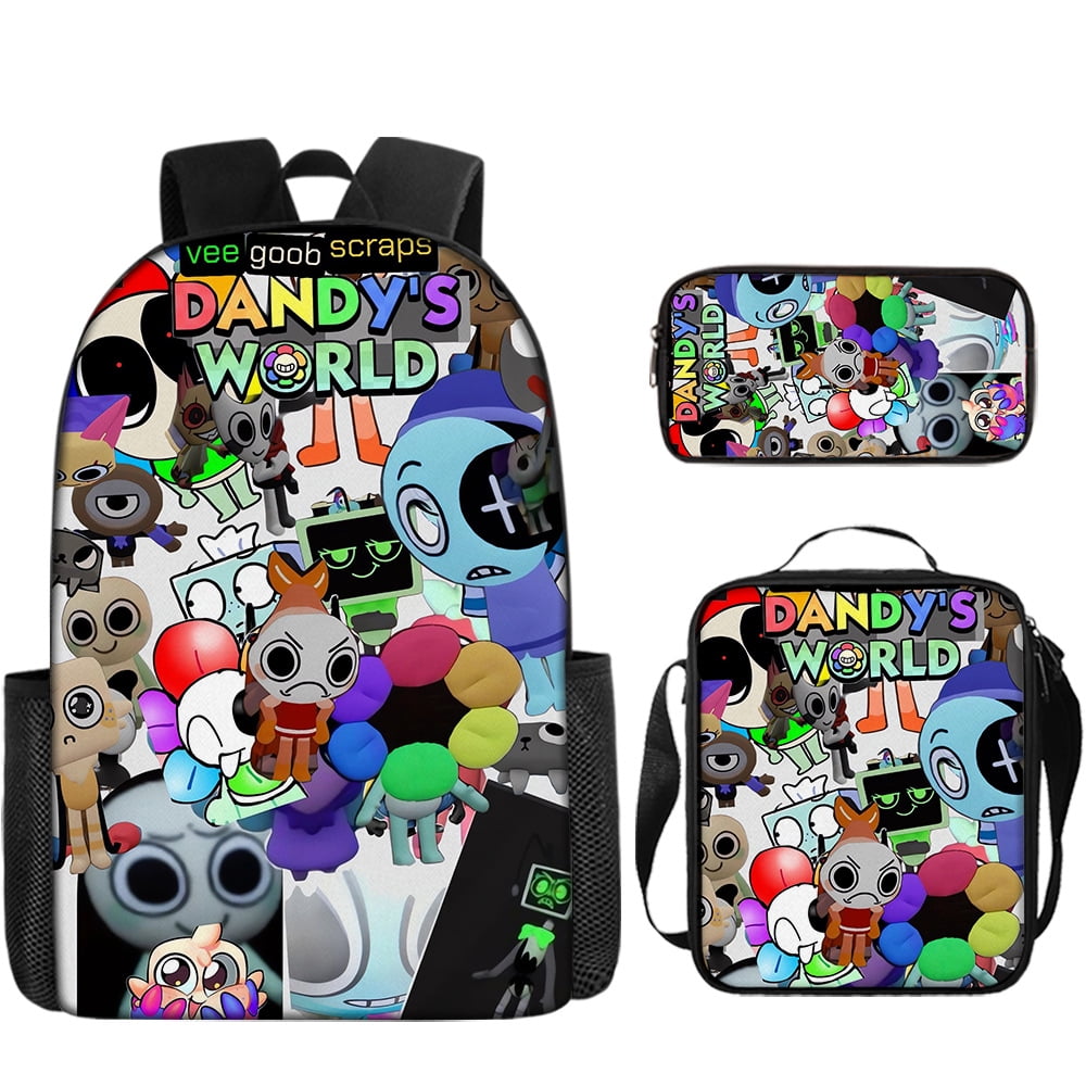 Dandy's world backpack 3 piece set anime cartoon laptop bags for unisex ...