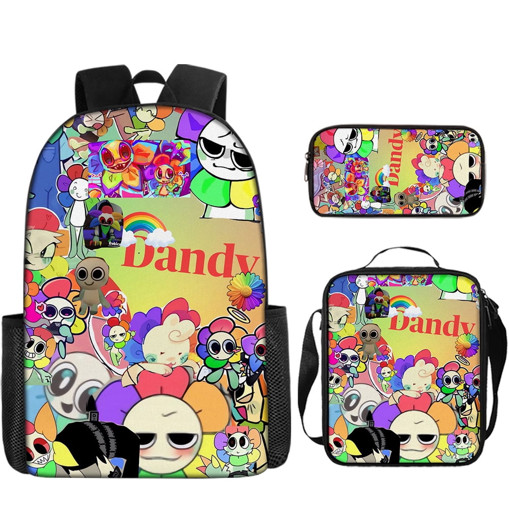 Dandy's world backpack 3 piece set anime cartoon laptop bags for unisex ...