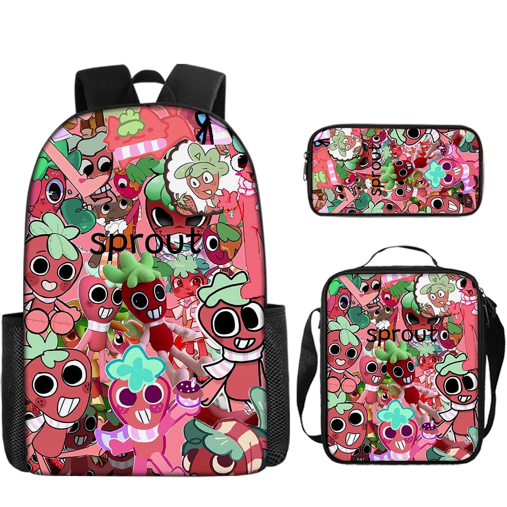 Dandy's world backpack 3 piece set anime cartoon laptop bags for unisex ...