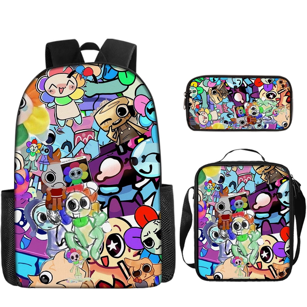Dandy's world backpack 3 piece set anime cartoon laptop bags for unisex ...