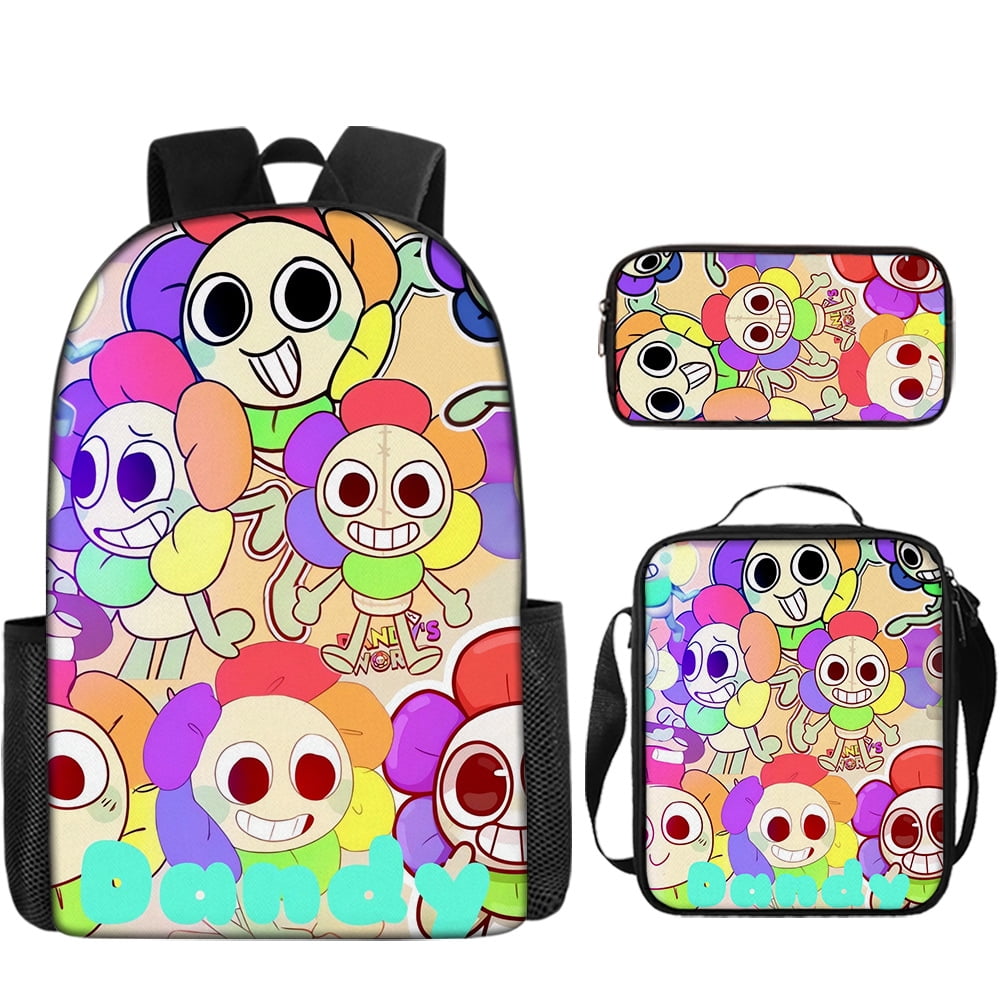 Dandy's world backpack 3 piece set anime cartoon laptop bags for unisex ...