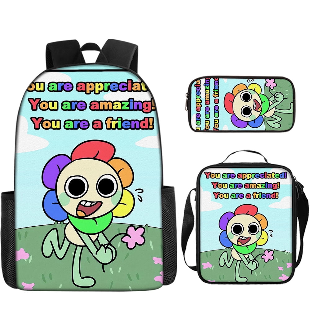 Dandy's world backpack 3 piece set anime cartoon laptop bags for unisex ...