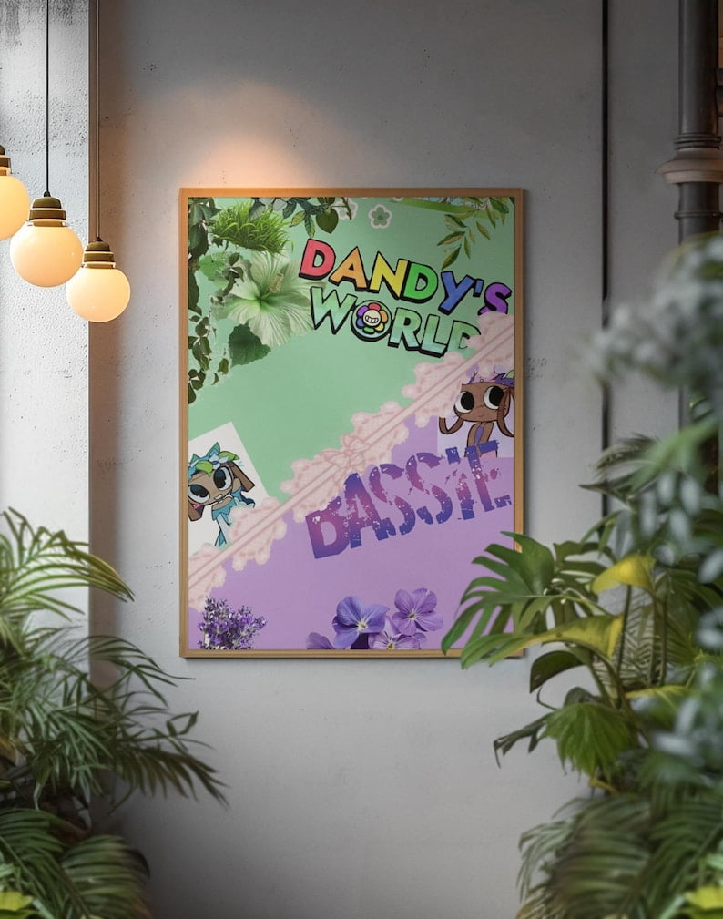Dandys World Bassie Botanical Layout Poster Roblox Game Character Wall ...