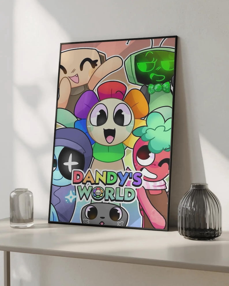 Dandys World Roblox Game Poster Character Wall Art Print for Kids ...