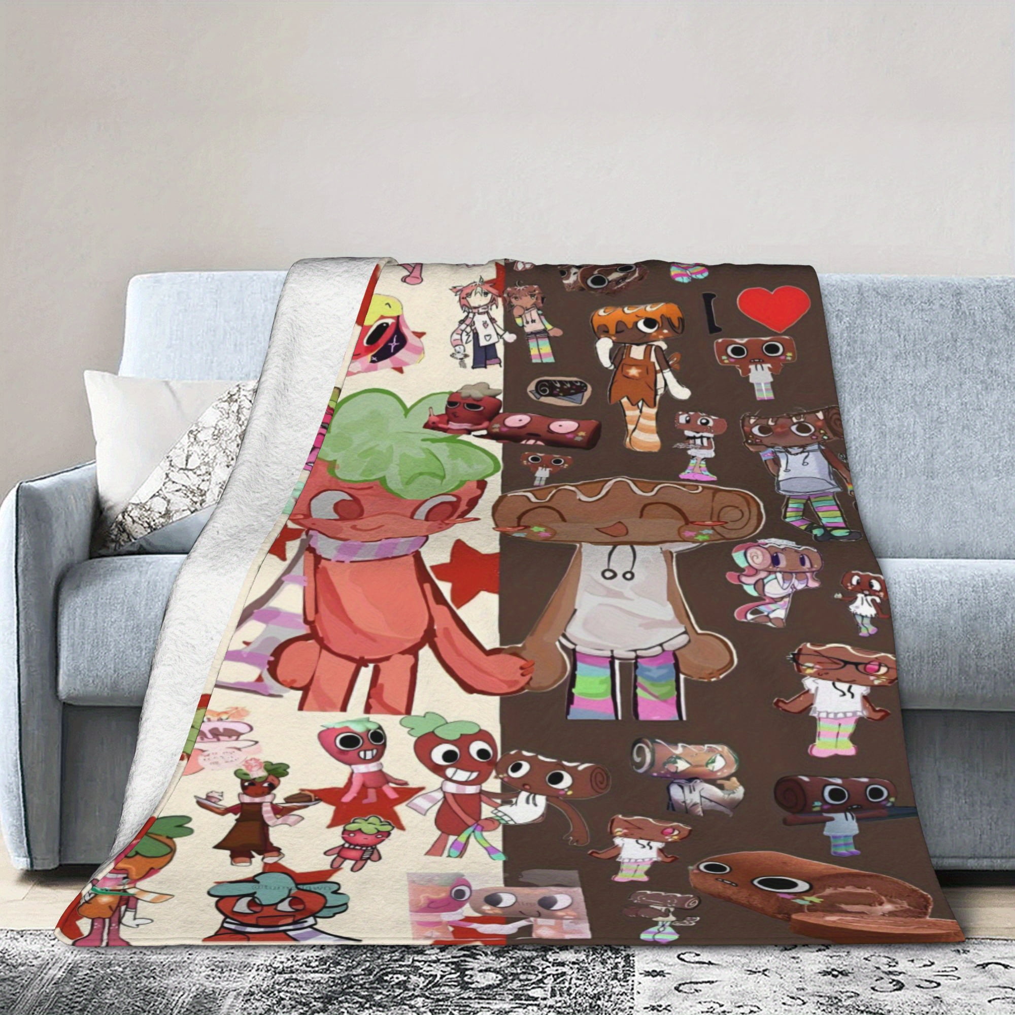 Dandys World Ultra-Soft Flannel Blanket - Cozy, Colorful Cartoon Design with Whimsical ...