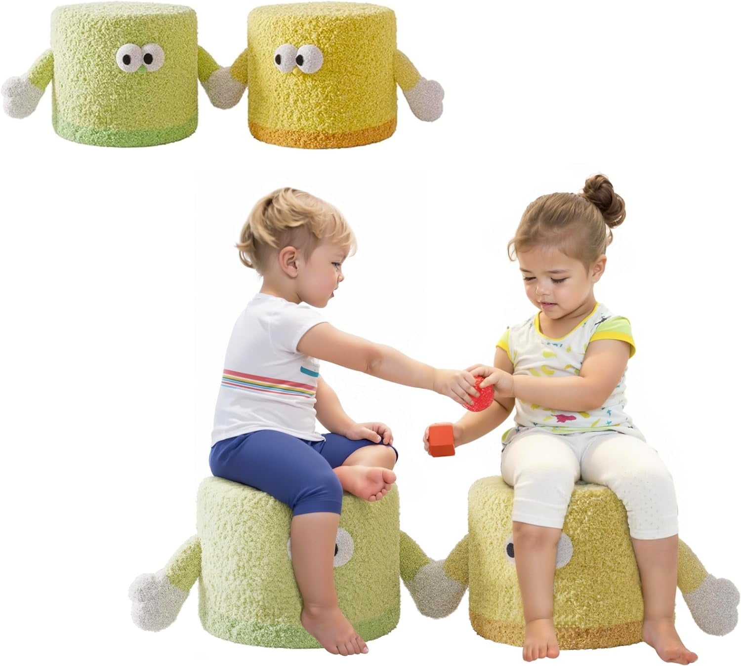 Daneey 2PCS Soft Kids Chair, Funny Holding Hands Design Toddler Foam ...