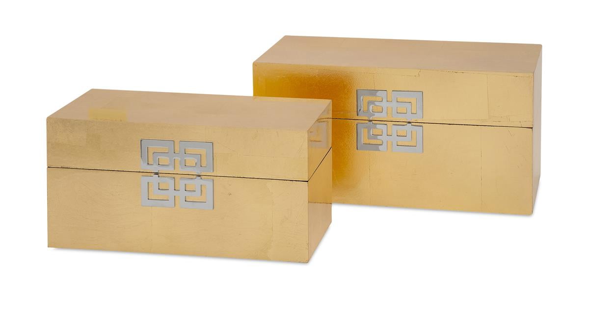 Danes Gold Leaf Boxes - Set of 2 - Walmart.com