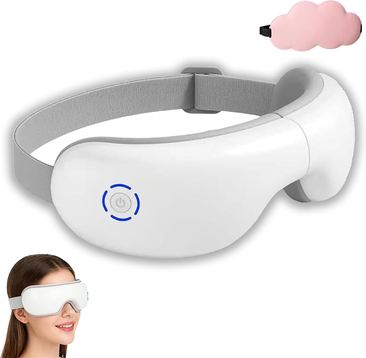 Danfie Eye Mask Massager, 180° Foldable Smart Eye Massager with Heat ...