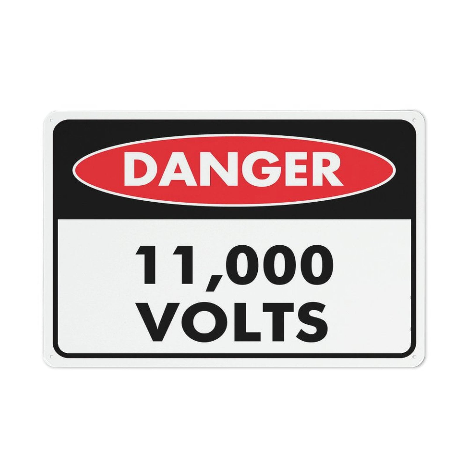 Danger 11000 Volts Sign 12X8 Inches Metal Aluminum Signs, Weather ...