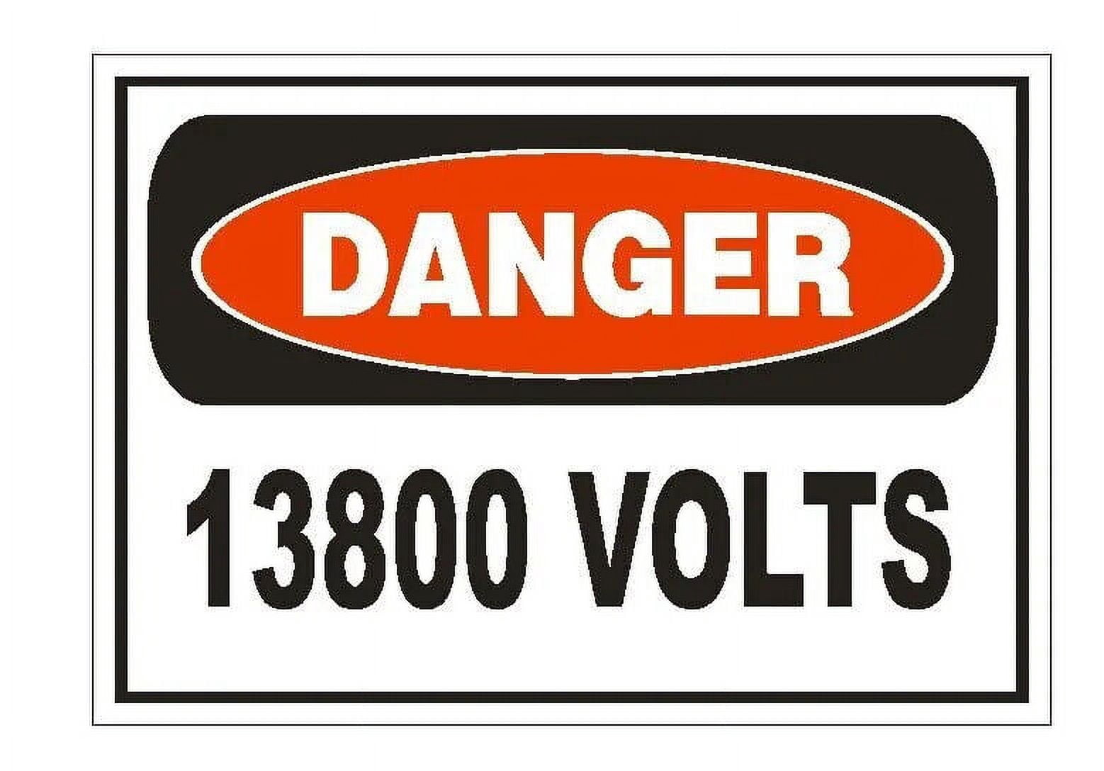 Danger 13800 Volts Electrical Electrician Safety Sign metal aluminium ...