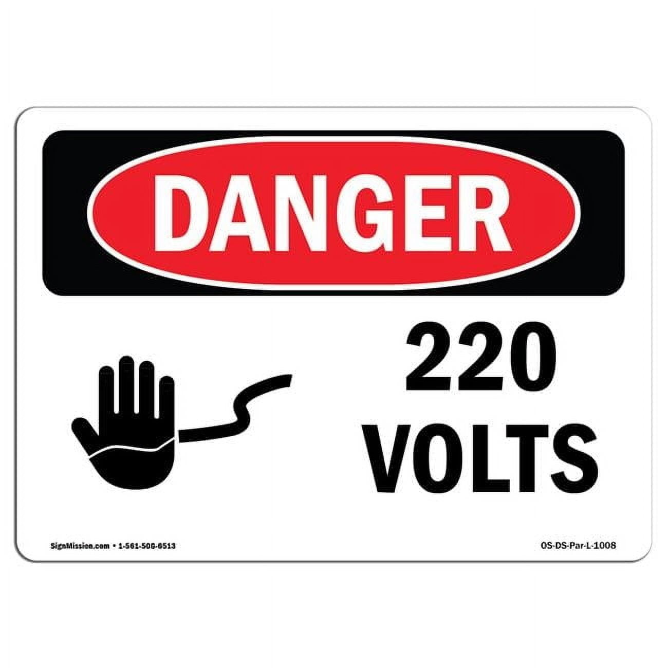 Danger 220 Volts OSHA Decal Sign - Walmart.com