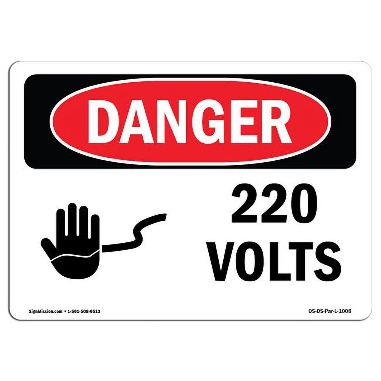 Danger 220 Volts OSHA Decal Sign - Walmart.com