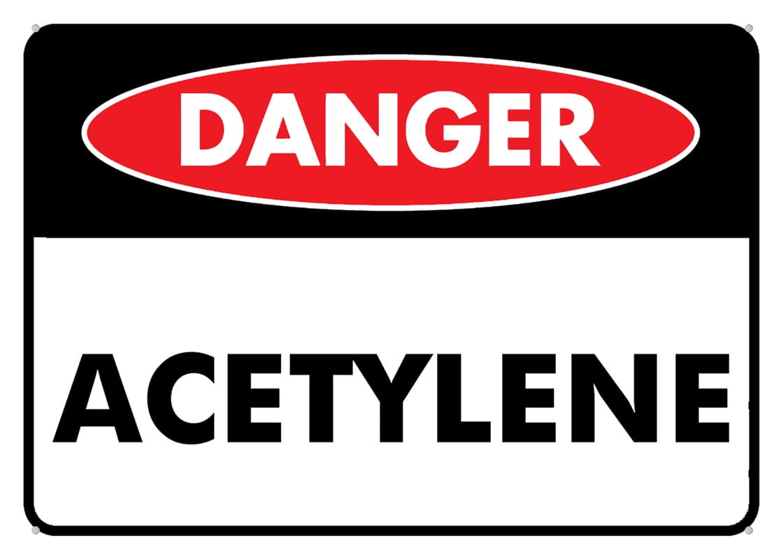 Danger Acetylene Sign Aluminum 8X12 Inch Uv Ink Printed For House And ...