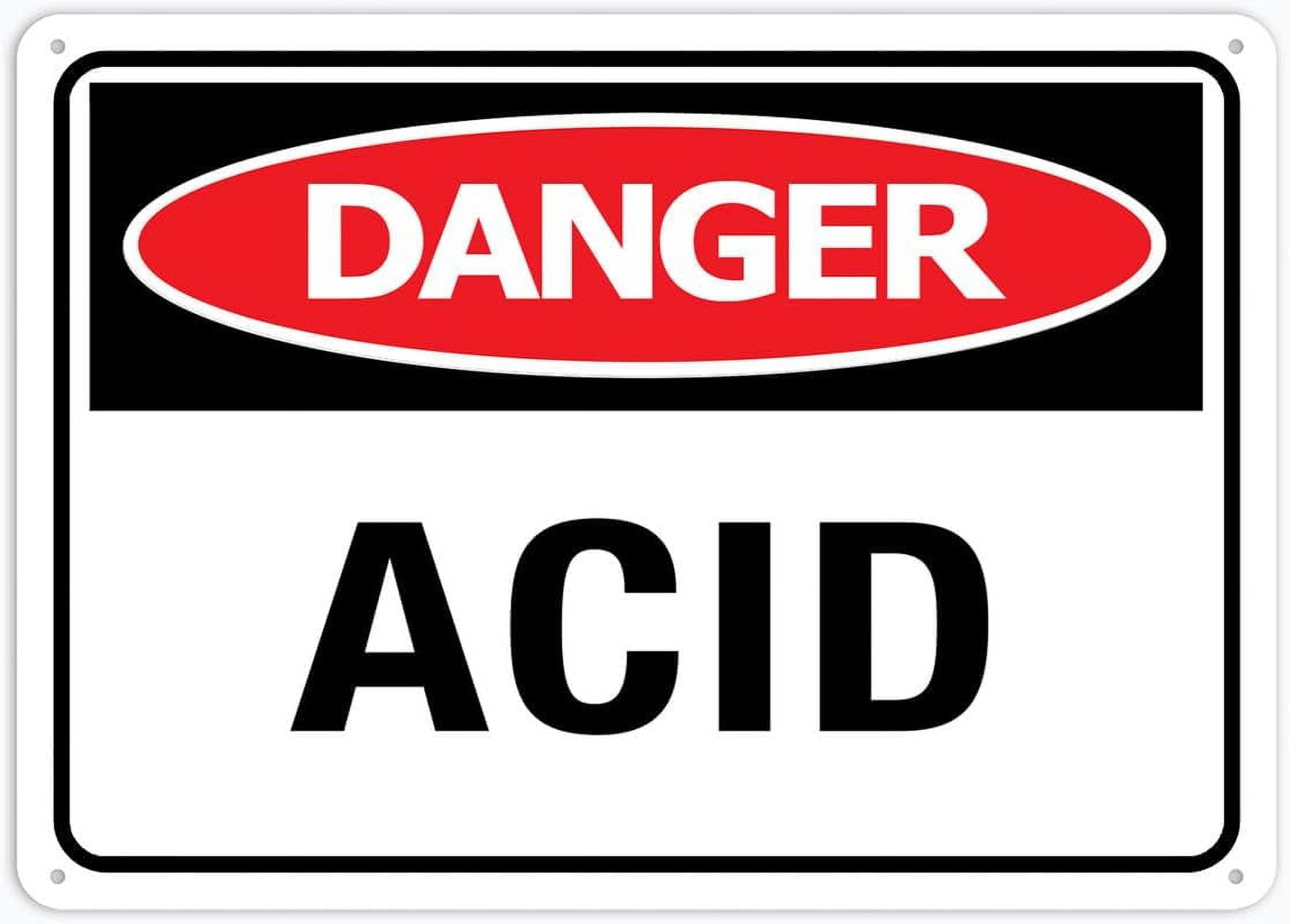 Danger Acid 8X12 in Metal Signs Aluminum Sign Pre-Drilled Holes For ...