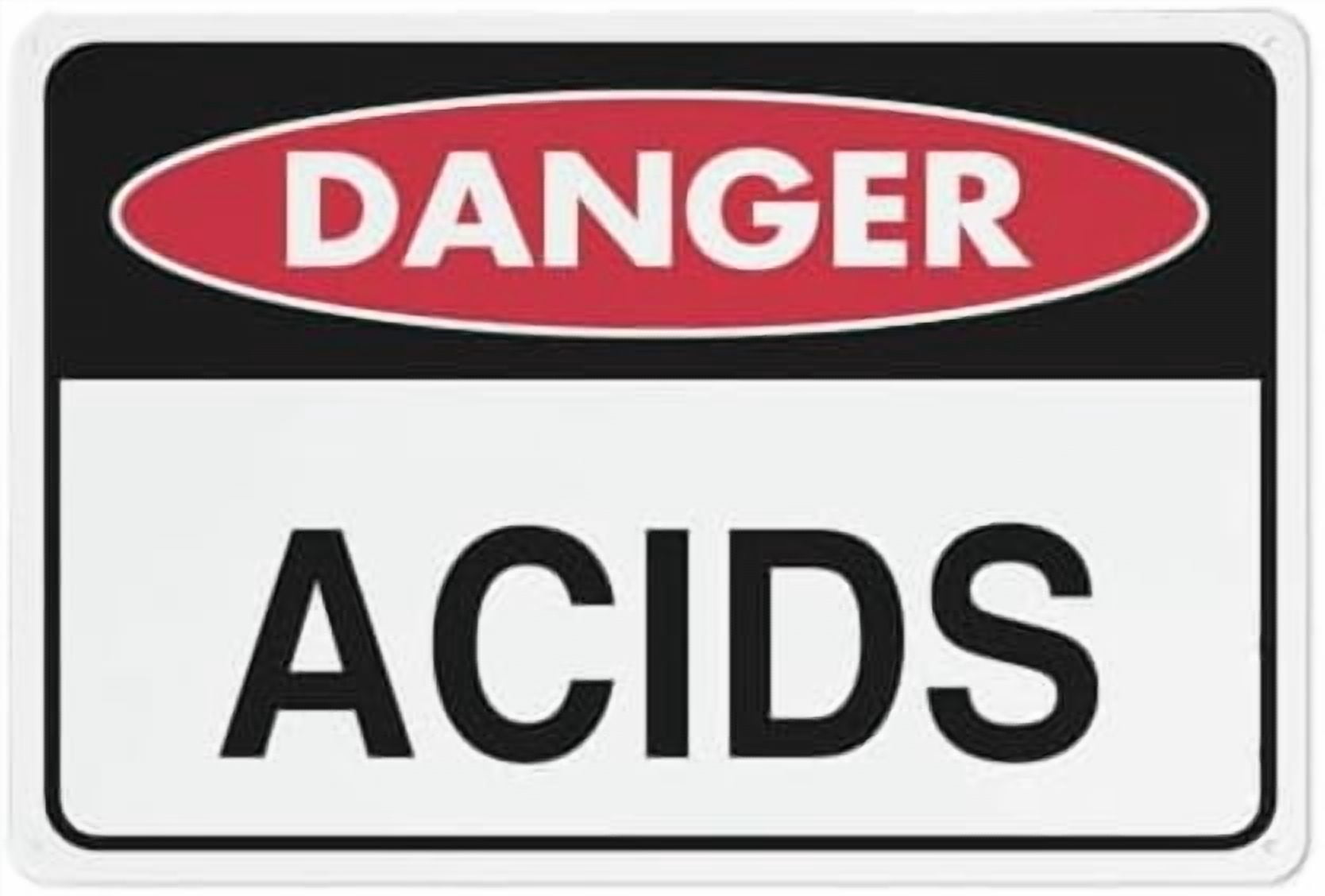 Danger Acids Sign 8X12 Inch Rust Free Aluminum Easy To Read & Sturdy ...