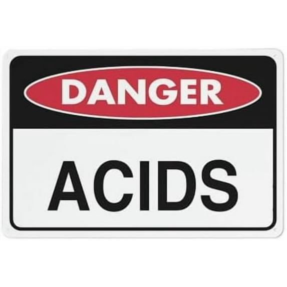 Danger Acids Sign 8X12 Inch Rust Free Aluminum Easy To Read & Sturdy ...