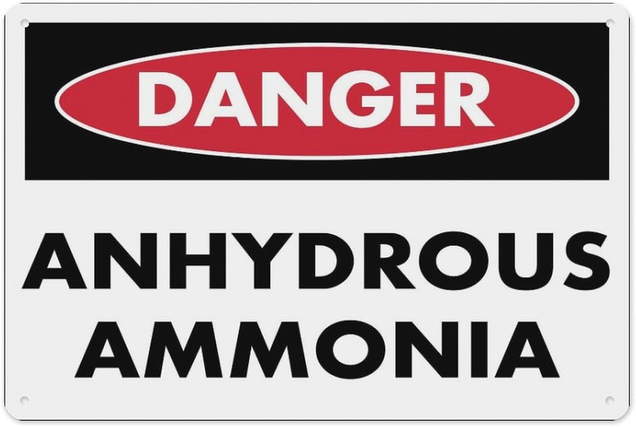 Danger Anhydrous Ammonia Sign 8"x12" - Aluminum Tin Warning for Home ...