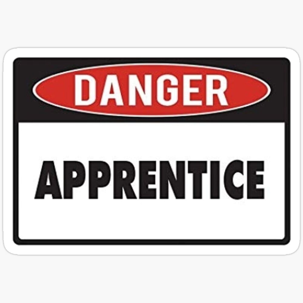 Danger Apprentice Sticker Phone Decal Water Bottle Stickers Car Decals ...