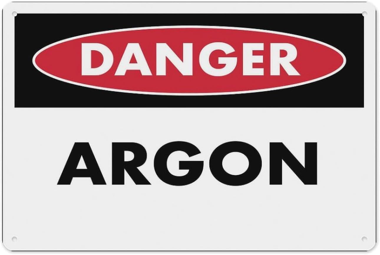 Danger Argon Sign 8"x12" - Aluminum Tin Warning for Home Outdoor Garden ...