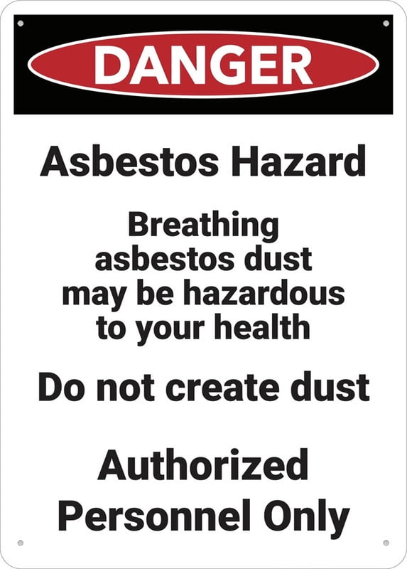 Danger Asbestos Hazard Breathing Sign 8X12 Inch Rust Free Aluminum,Uv ...
