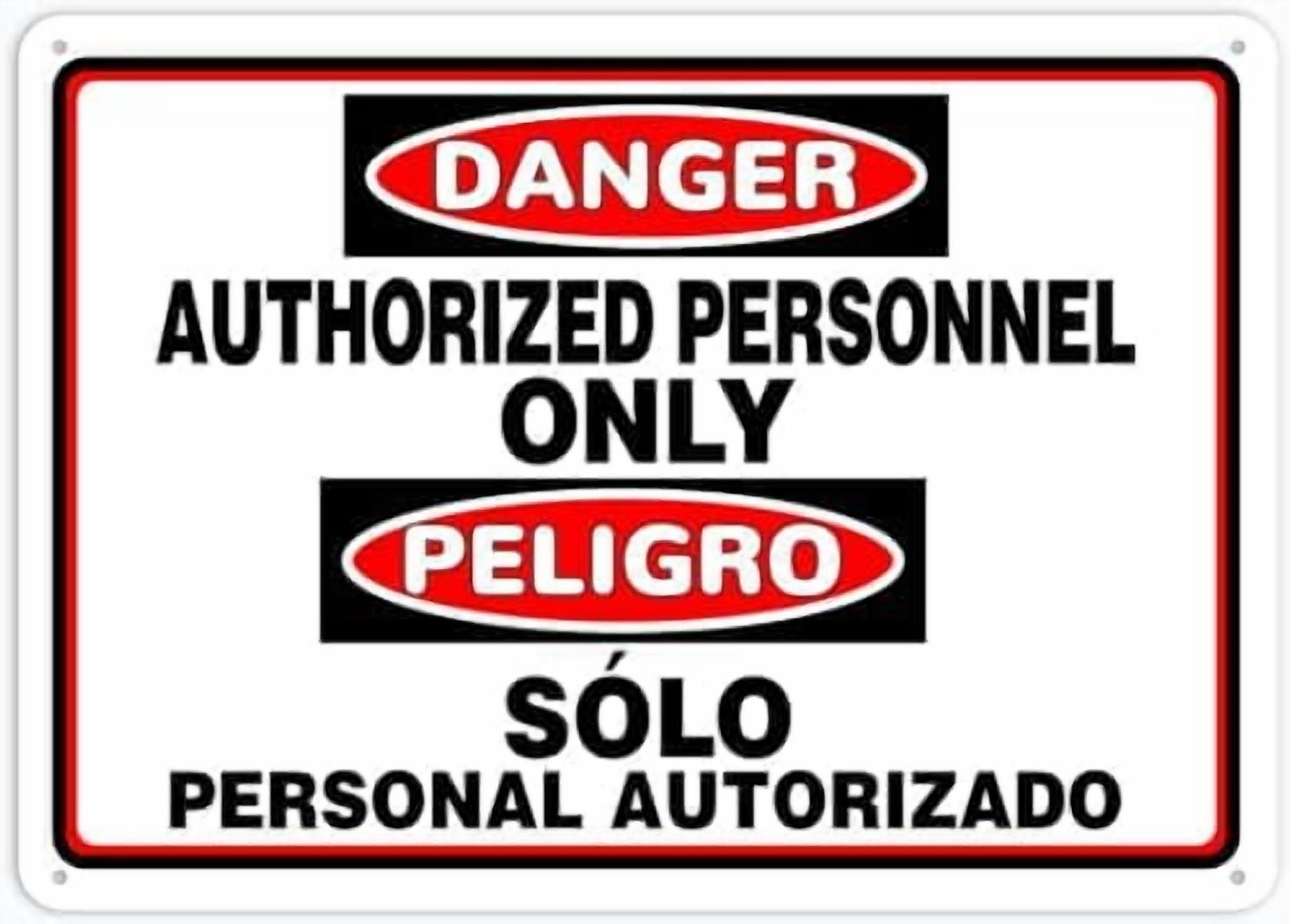 Danger Authorized Personnel Only Metal Tin Signs 12X8 Inch For Shop ...