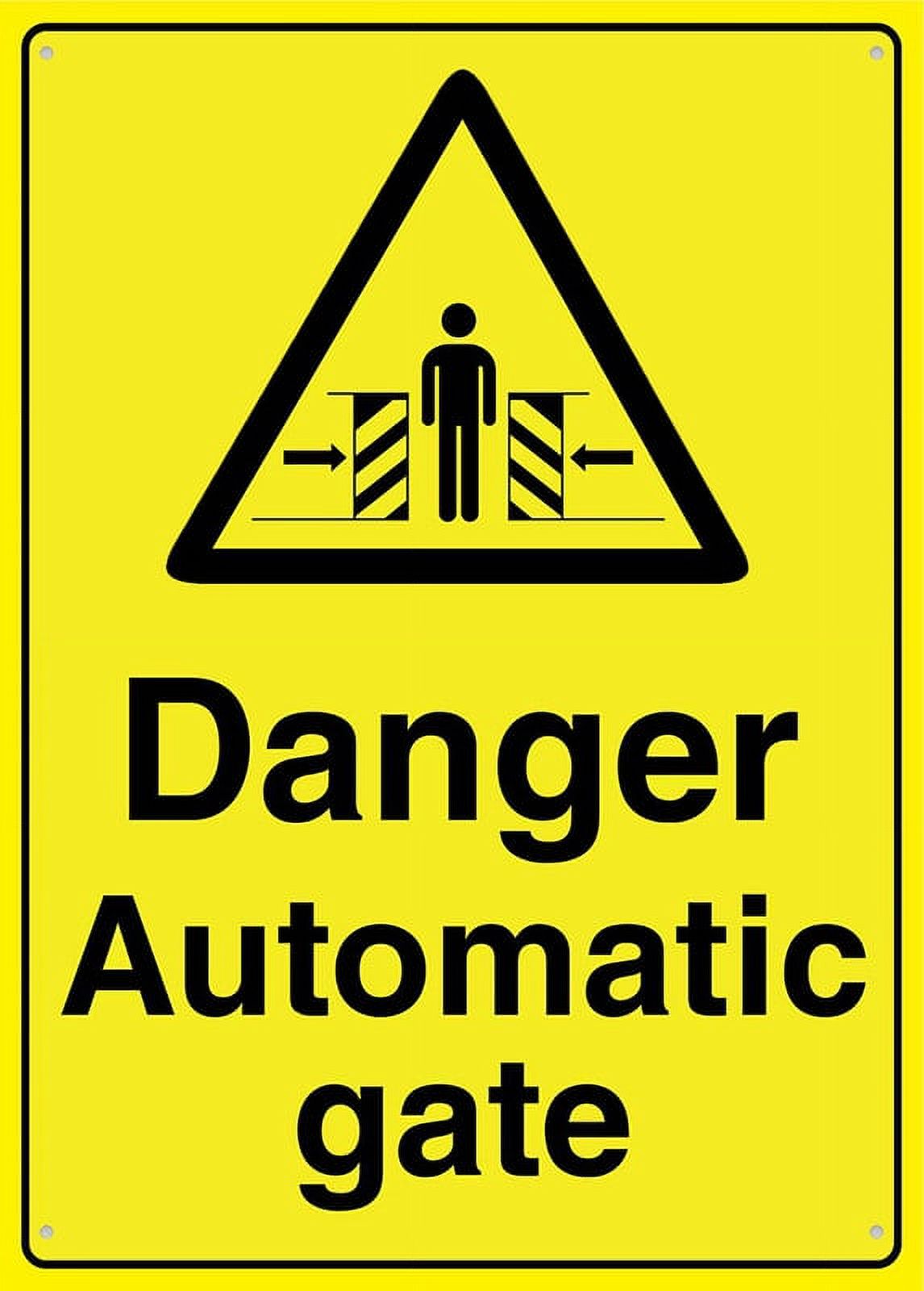 Danger Automatic Gate Sign 8 X 12 Inches Rust Free . Aluminum - Uv ...