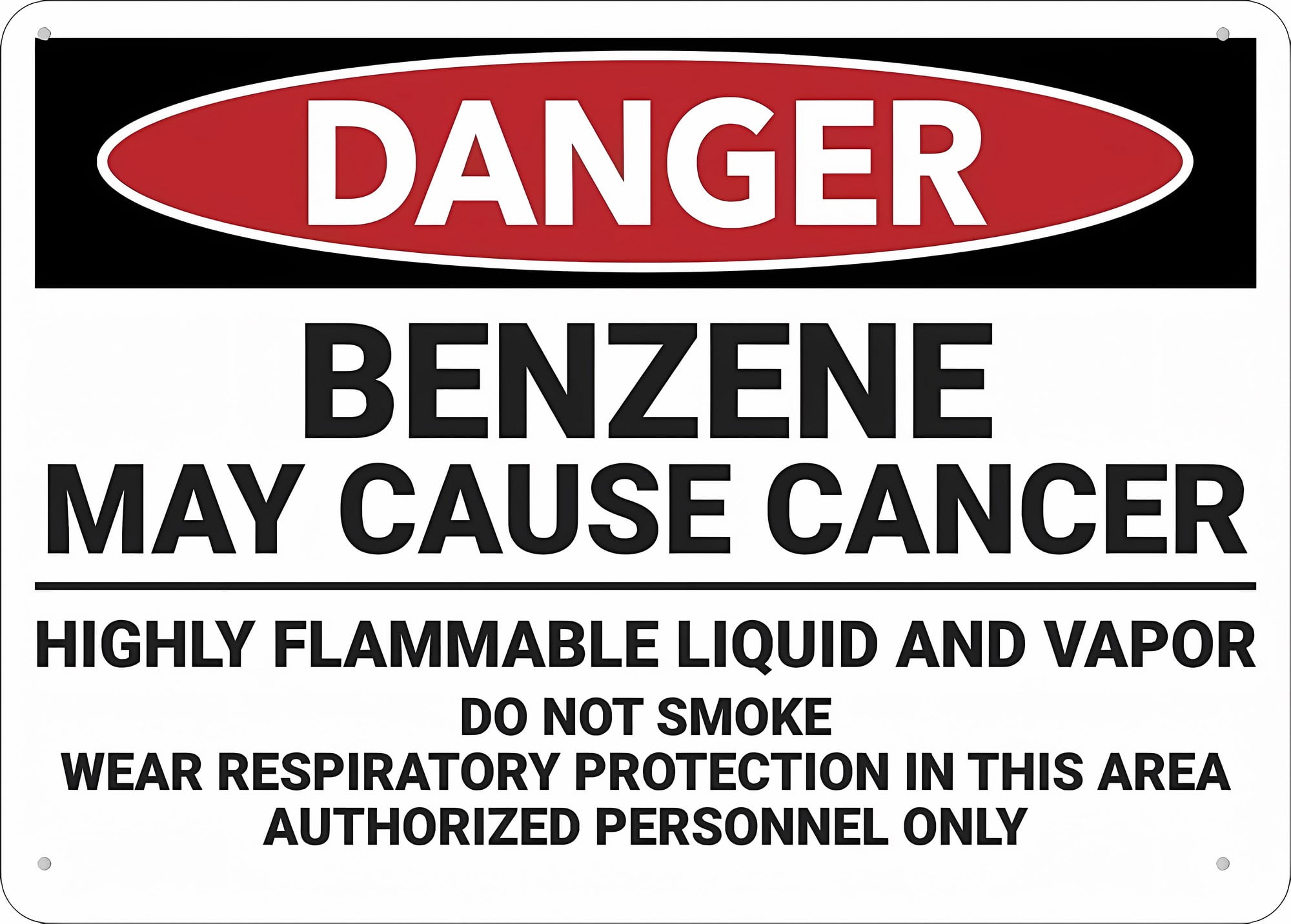 Danger Benzene Cancer Risk Sign - 12×8 Inches, Rust-Free Aluminum, UV ...