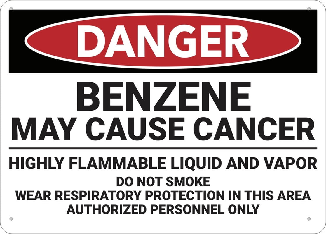 Danger Benzene May Cause Cancer Sign 8 X 12 Inches Rust Free . Aluminum ...