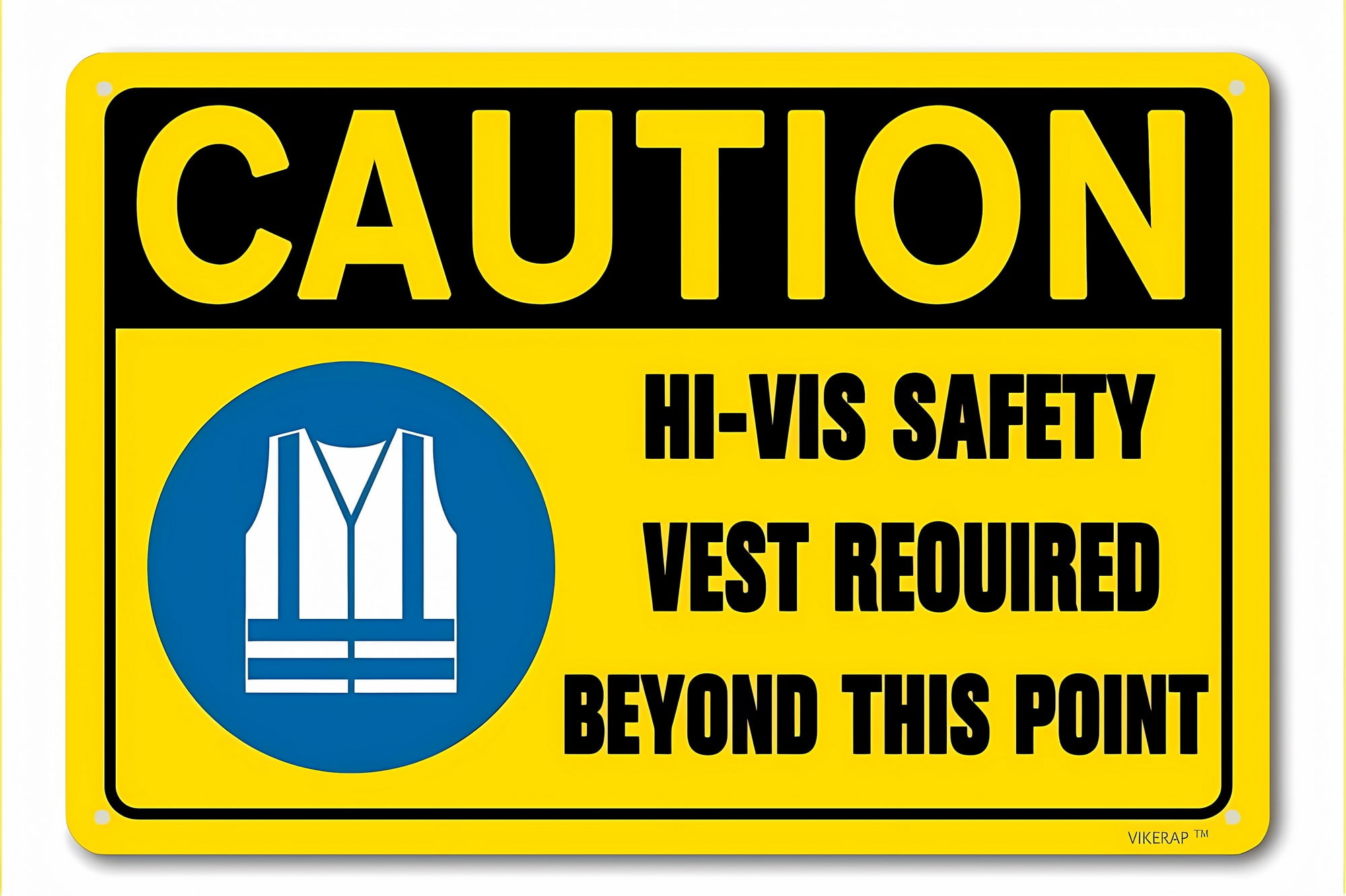 Danger Beyond This Point Hi-Vis Safety Vest Required Sign - 8"x12 ...