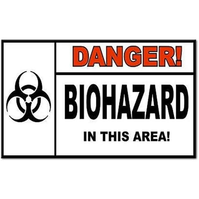 Danger! Biohazards in This Area! Safety Car Door Magnets Magnetic Signs ...