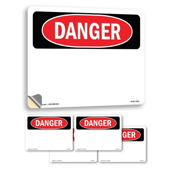 Danger Blank Write OSHA Danger Vinyl Decal Label 24 Inch x 18 Inch - 5 ...