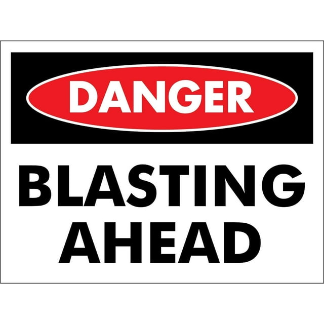 Danger Blasting Ahead Sign Danger Signs 8 X 12 Inch Metal Tin Sign ...