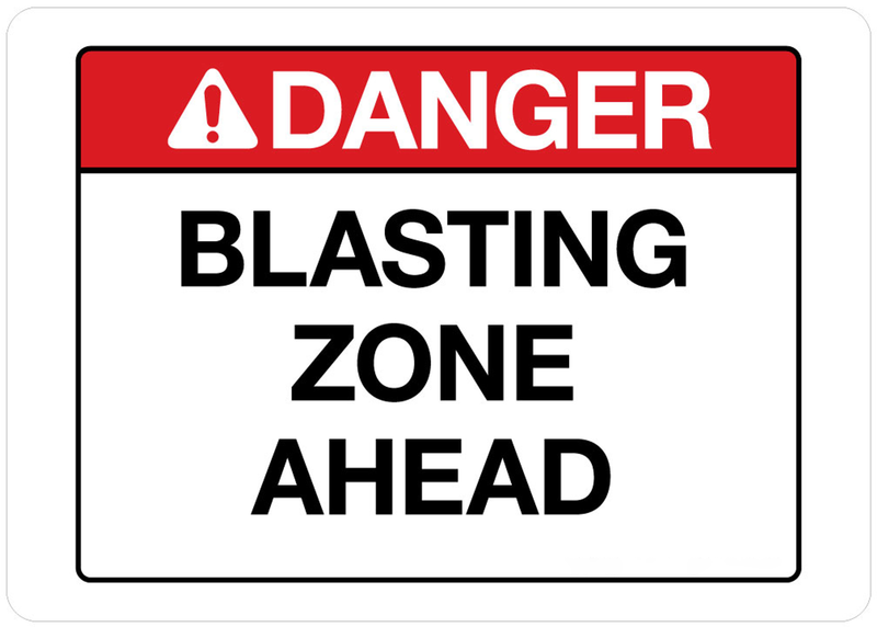 Danger Blasting Zone Ahead Sign Home Kitchen Farm Garden Garage Wall ...