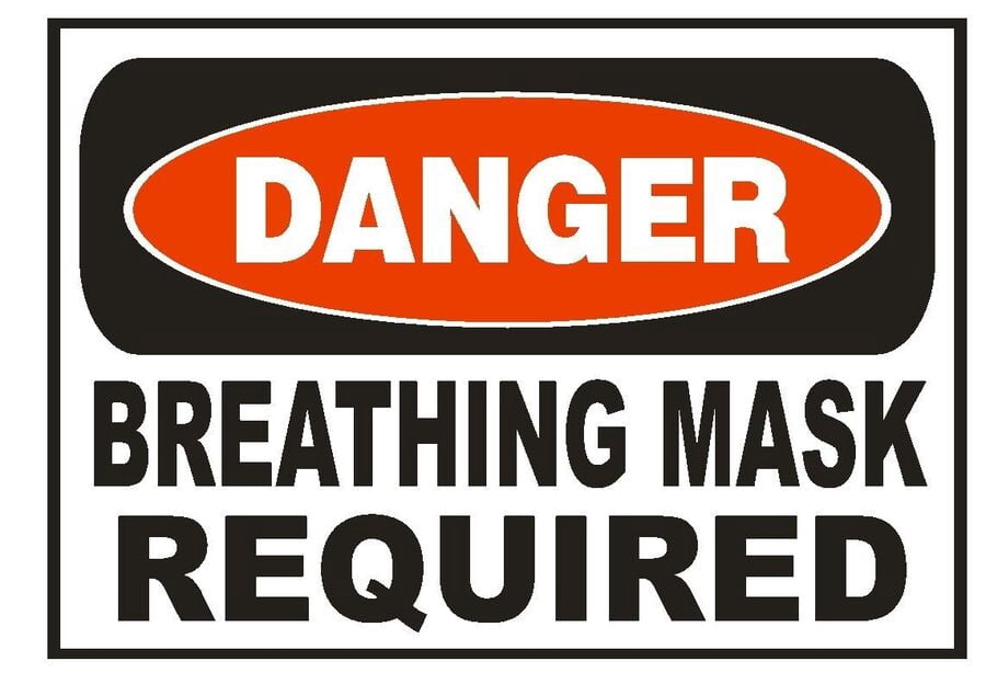 Danger Breathing Mask Required metal aluminium Sign Safety metal ...