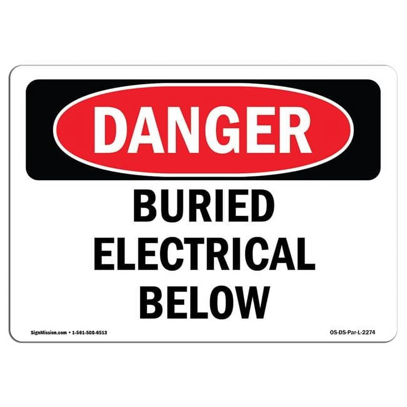 Danger Buried Electrical Below OSHA Decal Sign - Walmart.com