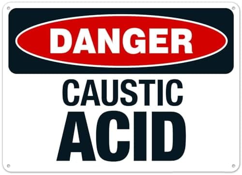 Danger Caustic Acid Sign, OSHA Danger Sign Signs Metal Sign NO.2416 ...