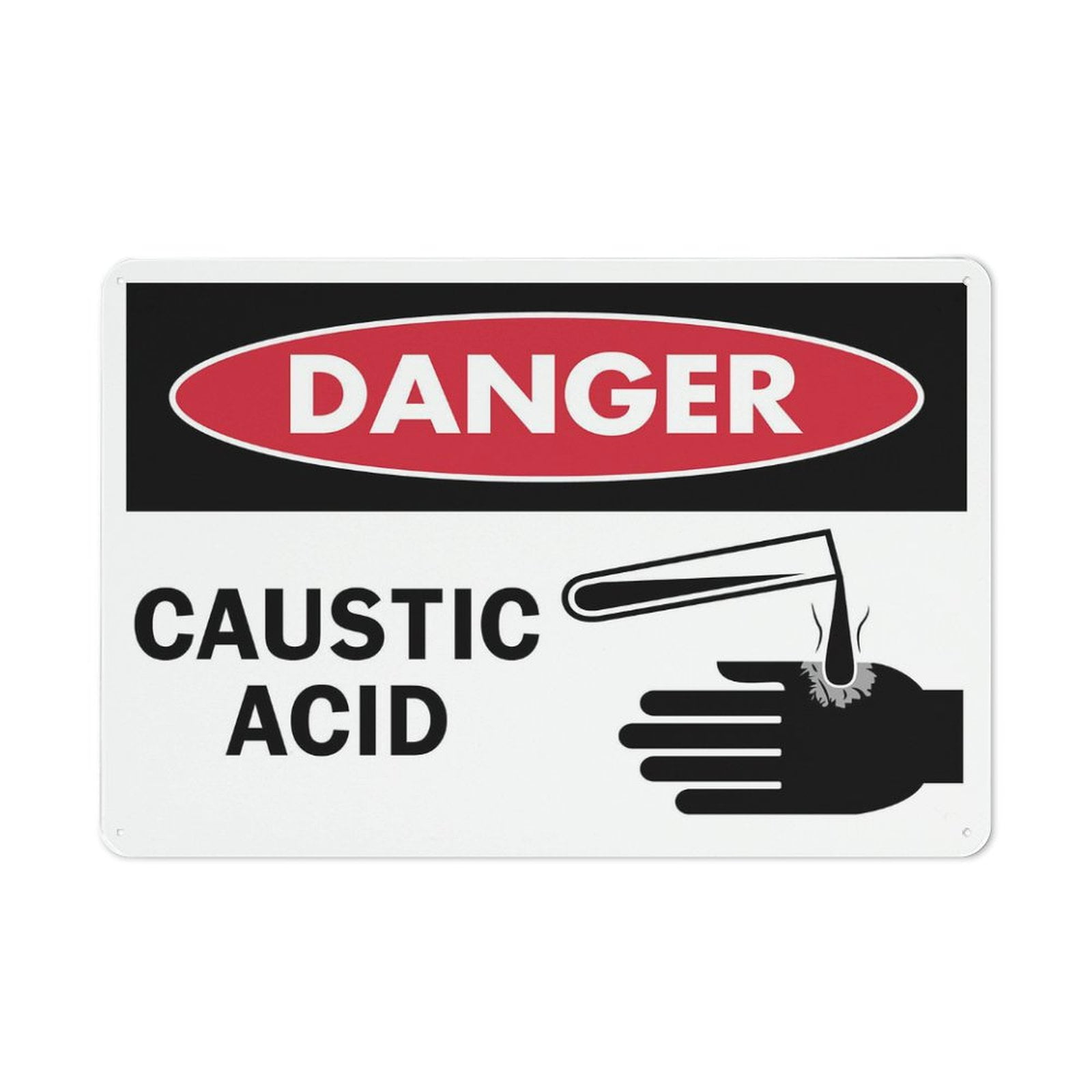 Danger Caustic Acid Symbol Sign Warning Sticker-Security Sign Outdoor ...
