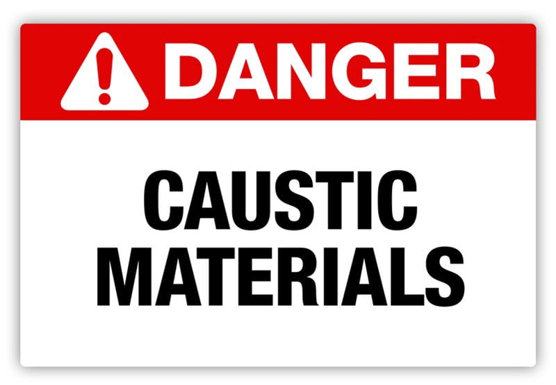 Danger Caustic Materials Retro Aluminum Sign Metal Tin Sign Vintage ...