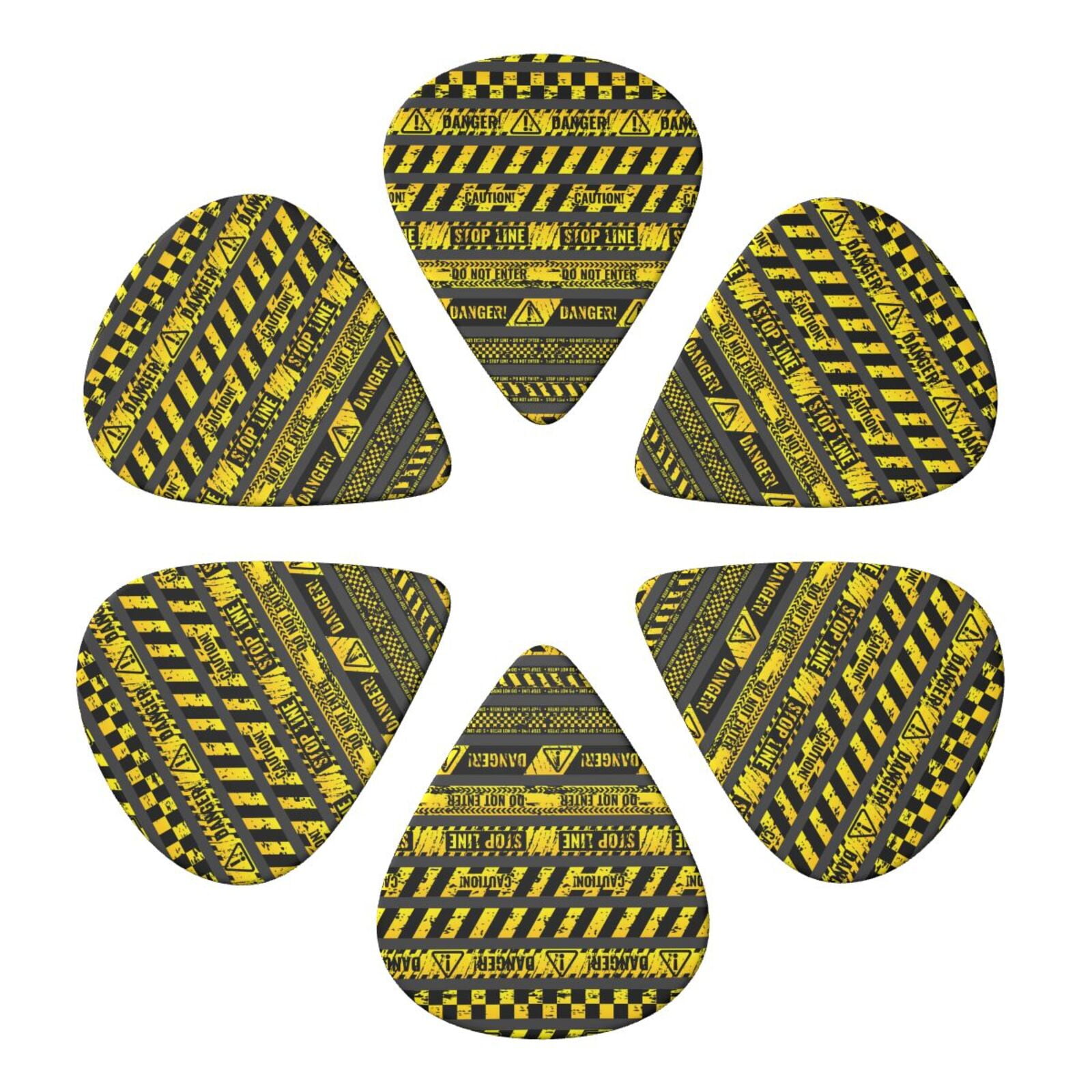 Danger Caution Warning Police Stripe Guitar Pick 6 Pack for Bass ...