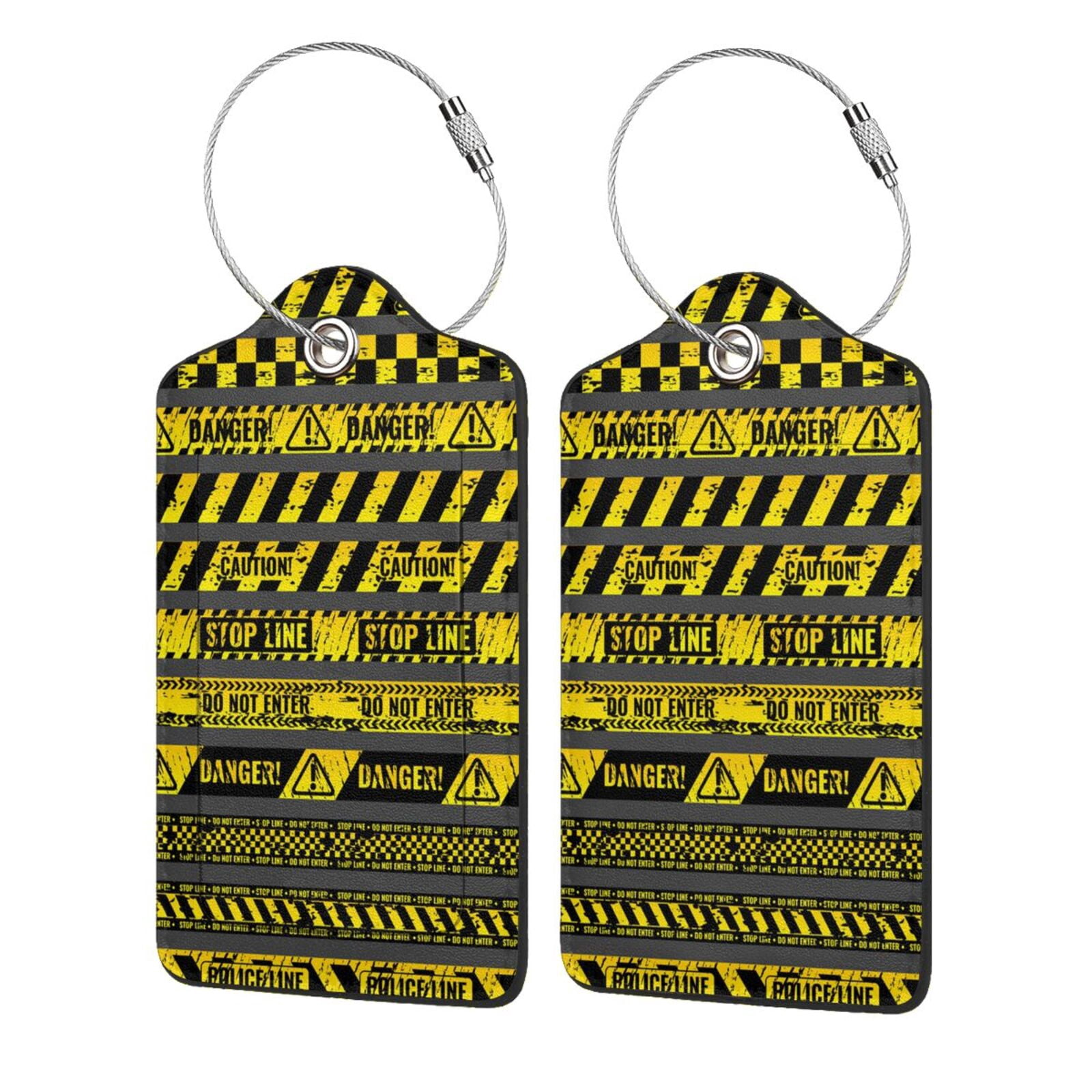 Danger Caution Warning Police Stripe Luggage Tag for Suitcase 2 Pack ...