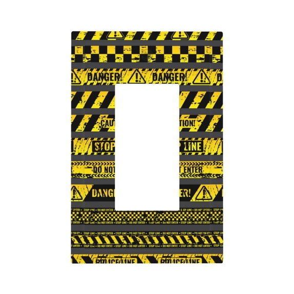 Danger Caution Warning Police Stripe Single Gang Wall Plate 1 Gang ...