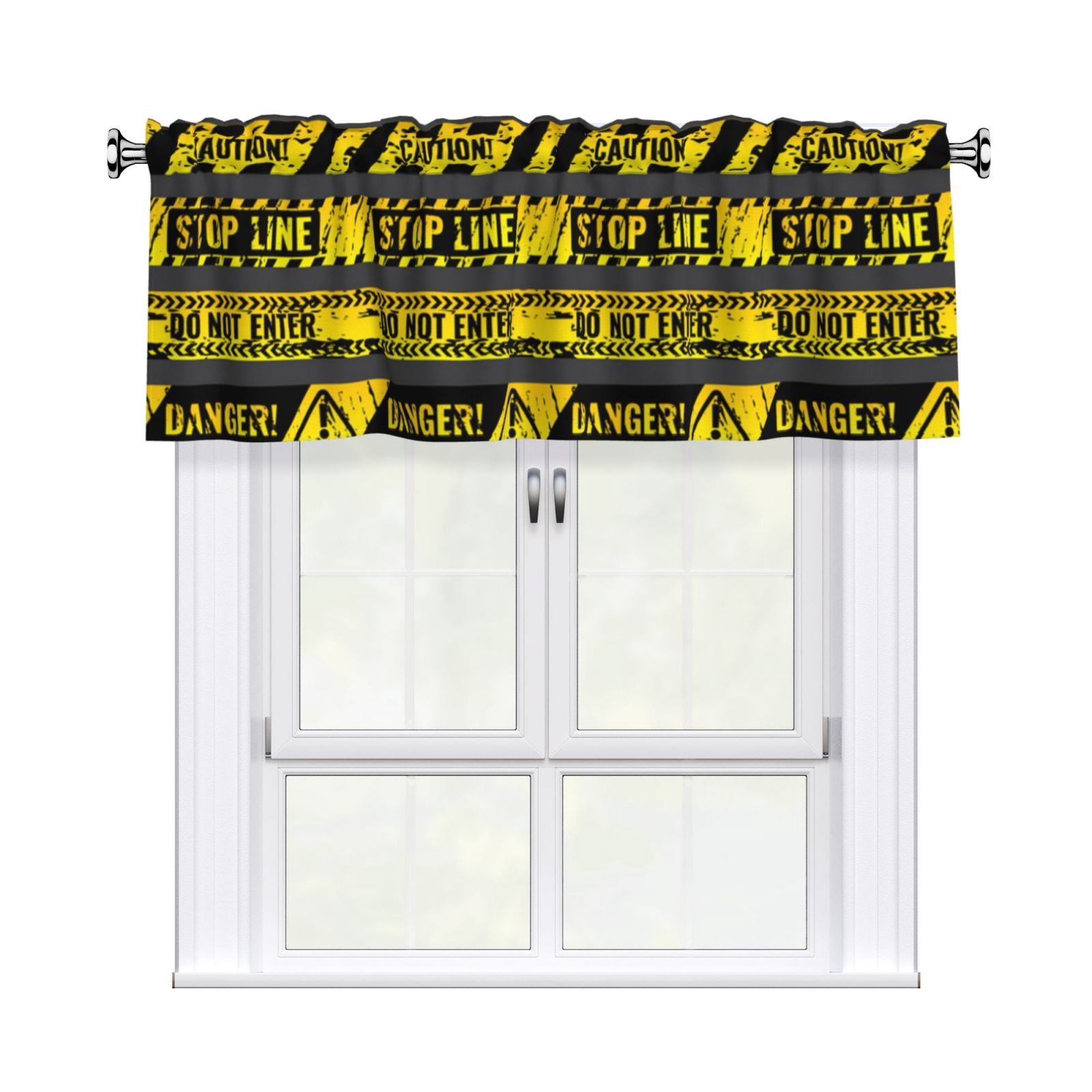 Danger Caution Warning Police Stripe Valance Curtains Window Rod Pocket ...
