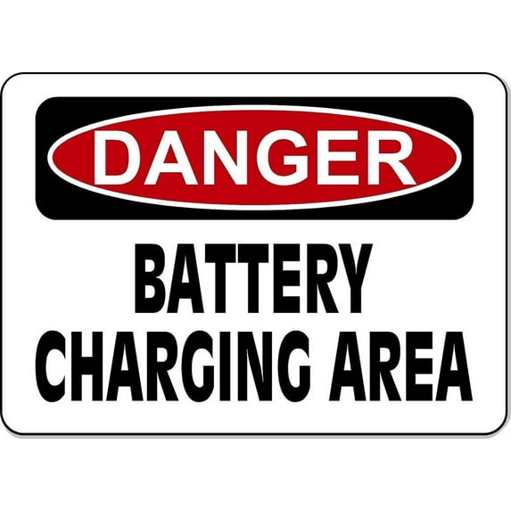 Danger Charging Area Safety Sign Decal Metal Sign Size: 8 x 12 Inch ...