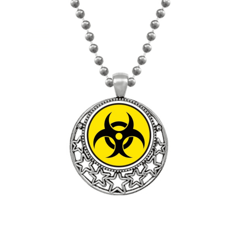 Danger Checal Toxic Radiation Symbol Necklaces Pendant Retro Moon Stars ...