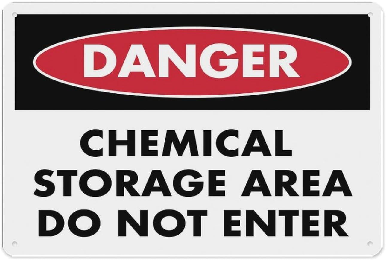 Danger Chemical Storage Area Do Not Enter Sign 8"x12" - Aluminum Tin ...