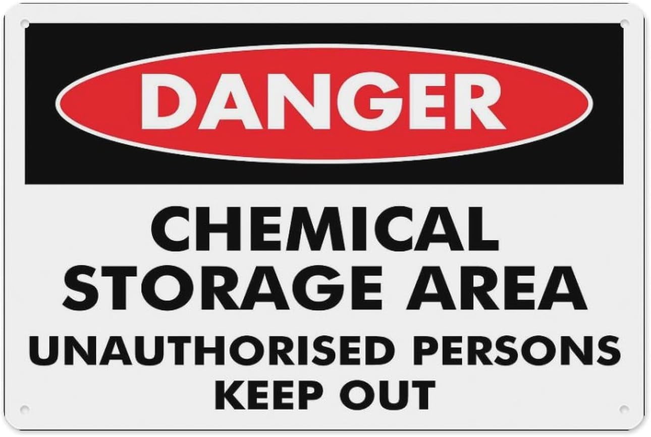 Danger Chemical Storage Area Unauthorised Persons Keep Out Sign 8"x12 ...